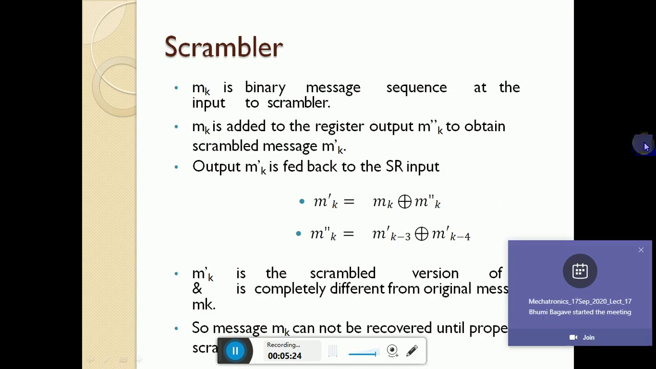 Scrambling and Descrambling in Digital Communication - YouTube