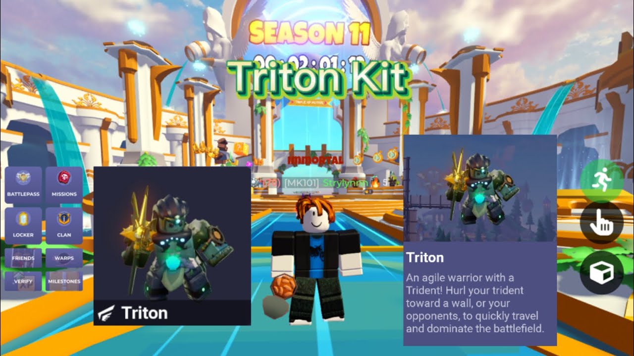 I used the Triton kit for the first time #roblox #bedwars - YouTube