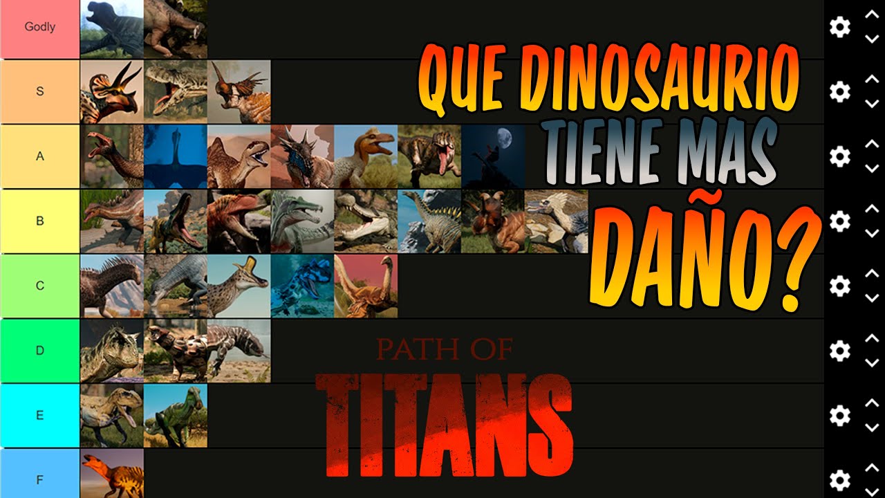 TIER LIST DEL DAÑO BASE DE CADA DINOSAURIO! - PATH OF TITANS - YouTube