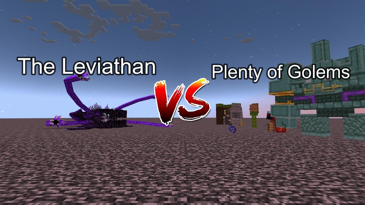 The Leviathan vs Plenty of Golems Minecraft Mob Battle - YouTube