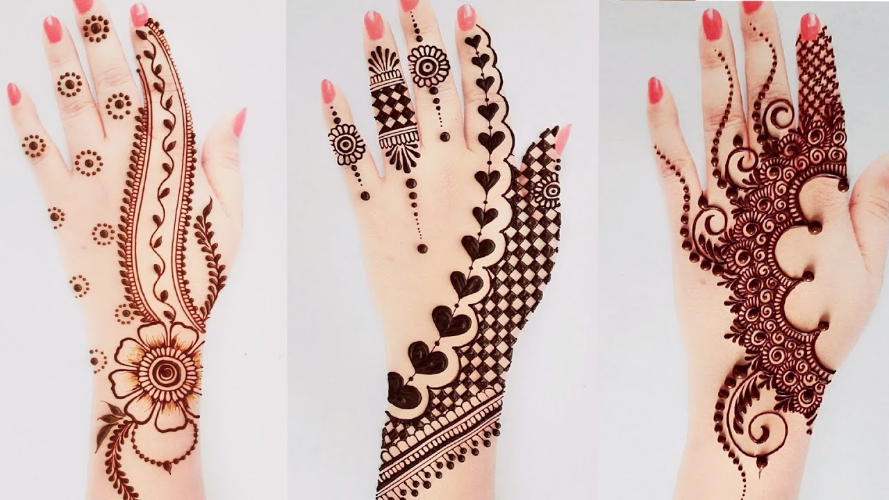 3 Best Mehndi Design Backhands | Simple Mehandi Designs | Easy Arabic ...