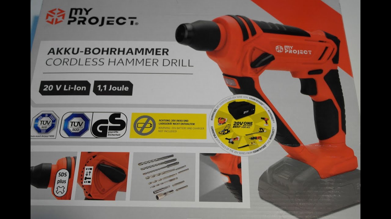 Unboxing Młotowiertarka Akumulatorowa My Project Akku-Bohrhammer - YouTube