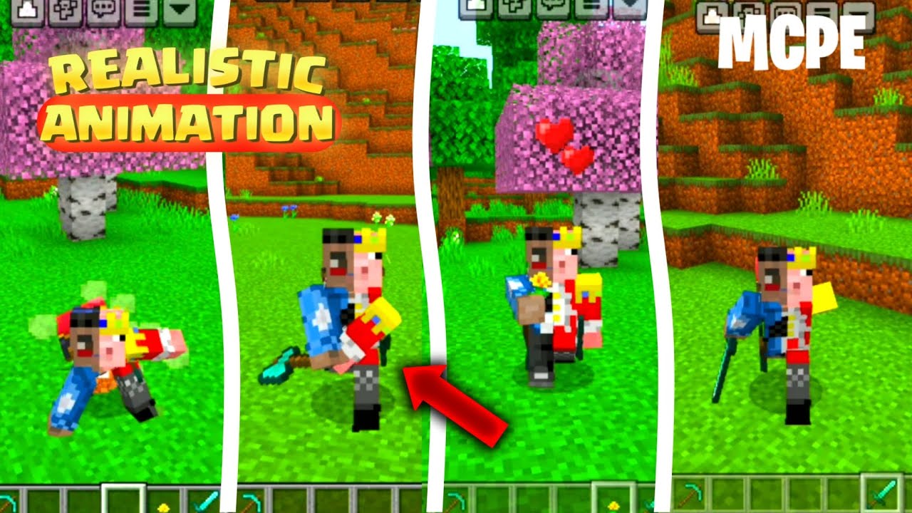 Realistic player animation Minecraft pe - YouTube