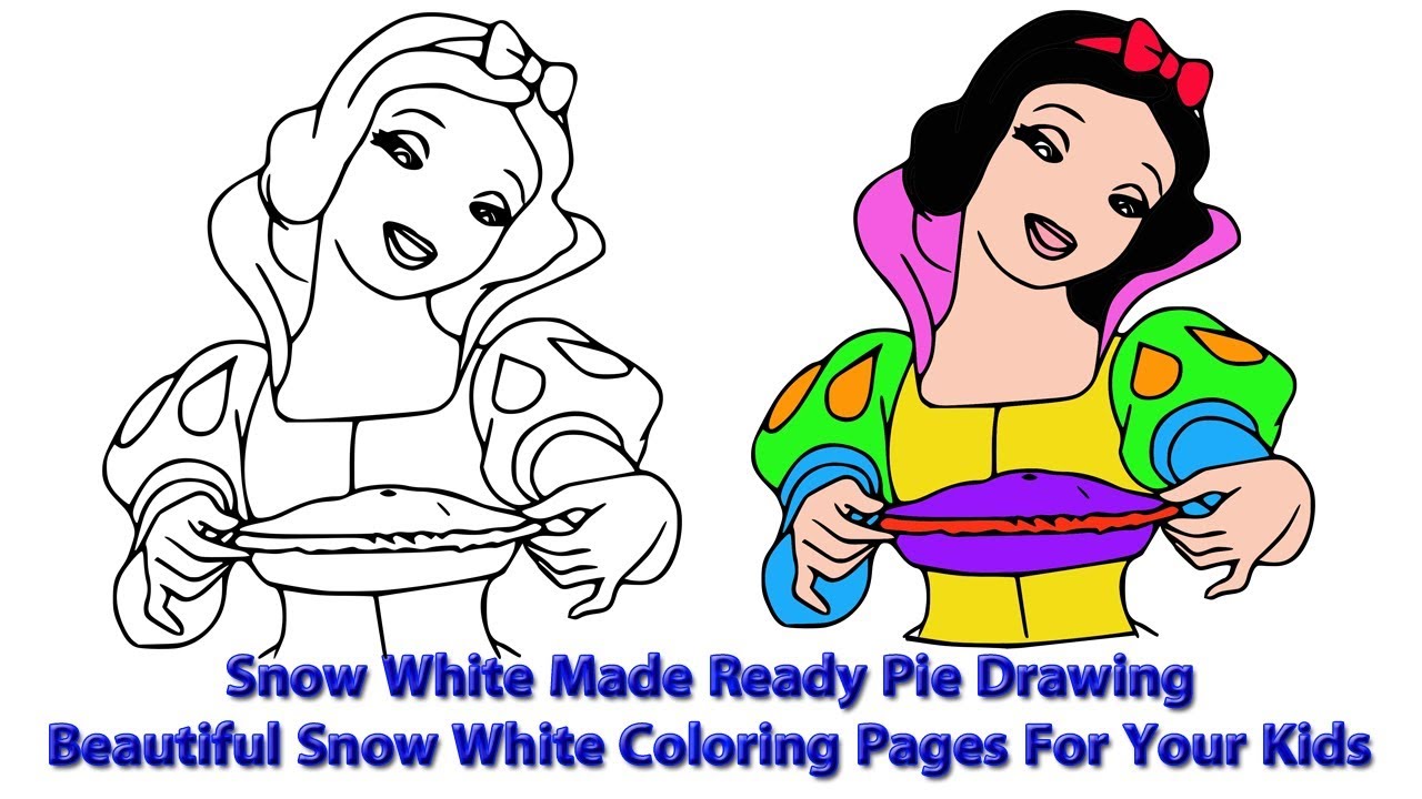 Snow White Made Ready Pie Drawing | Beautiful Snow White Coloring Pages ...