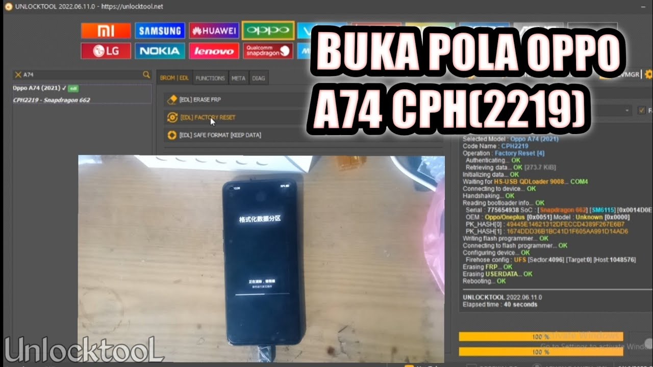 BUKA POLA/SANDI [OPPO A74 CPH 2219] UNLOCKTOOL - YouTube