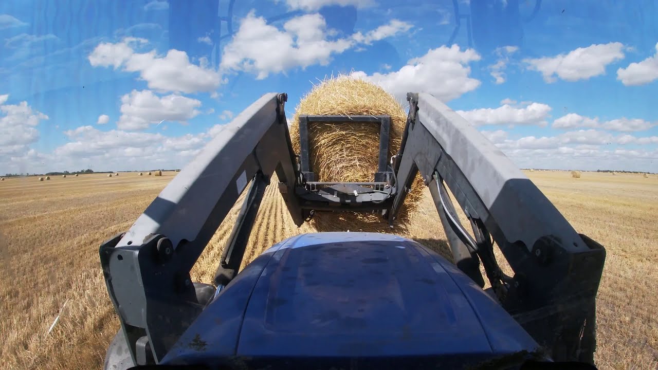 loading and unloading bales - YouTube