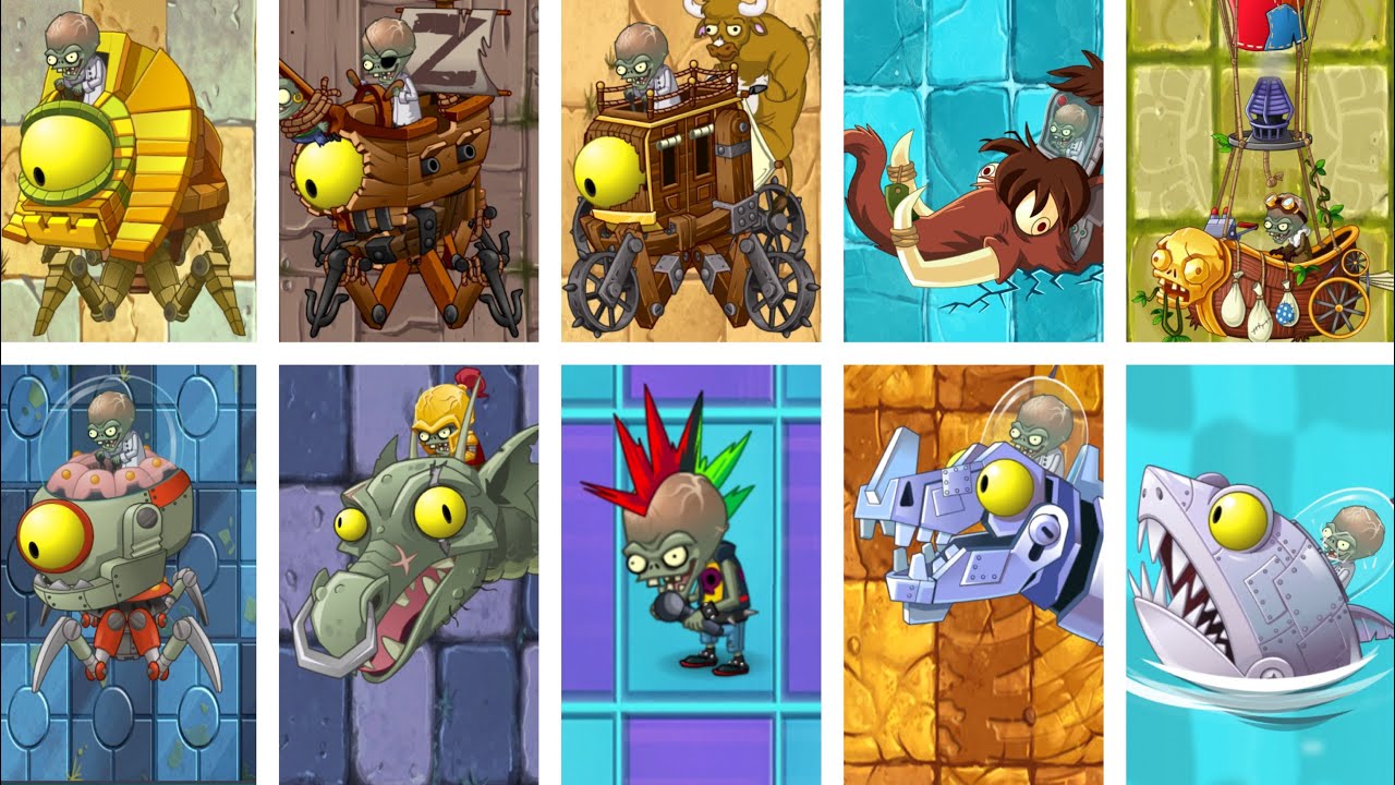 Plants vs Zombies 2: All Bosses + Mini Bosses - YouTube