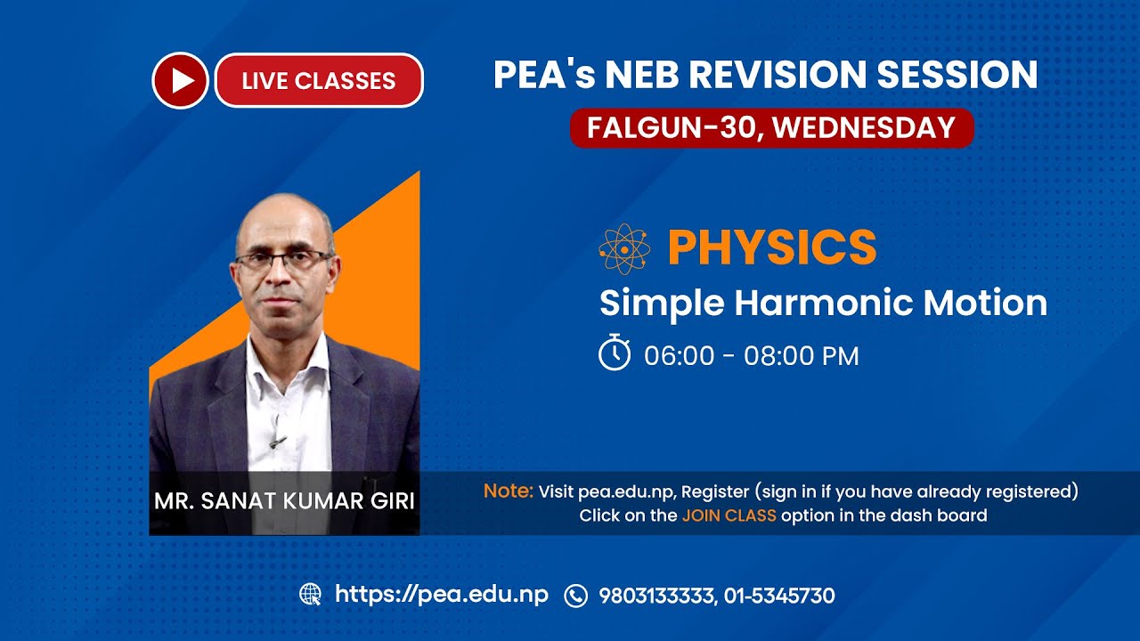 NEB Revision Session (Day 4)- Simple Harmonic Motion - YouTube