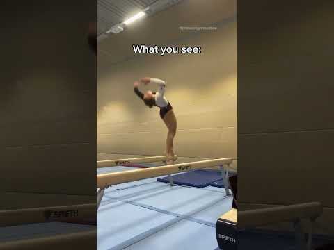 a gymnast pov 👀 | #gymnastics #shorts #flips (via planetofgymnastics/ig)