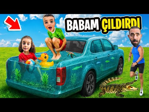 POYRAZ ELİF BABASININ ARABASINI AKVARYUMA DÖNÜŞTÜRDÜ!!