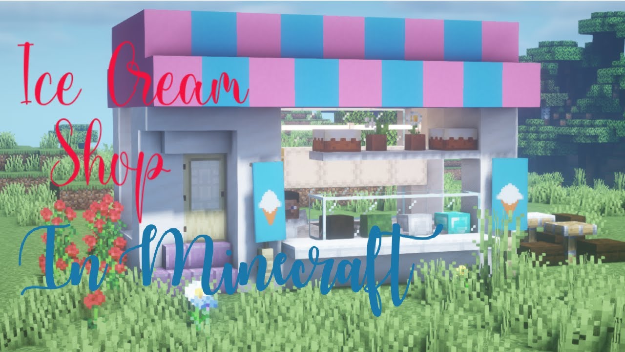 How to make Ice Cream Shop in Minecraft - YouTube