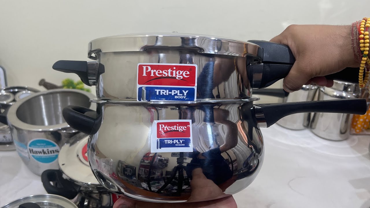 Prestige New Handi cooker triply Vs heavy bottom - YouTube