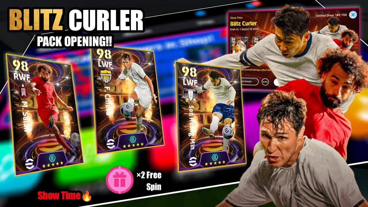 Blitz Curler Pack Opening🔥🔥 | 2 Free Trys Show time card കിട്ടുമോ🥲 | 98 ...