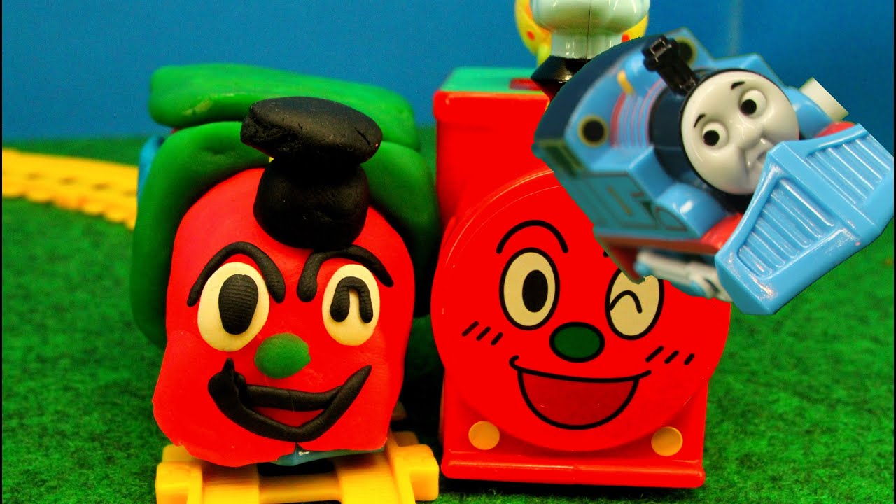 アンパンマンおもちゃアニメ きかんしゃトーマスがねんどでSLマンに変身！Anpanman Minitoys & Stopmotion ...