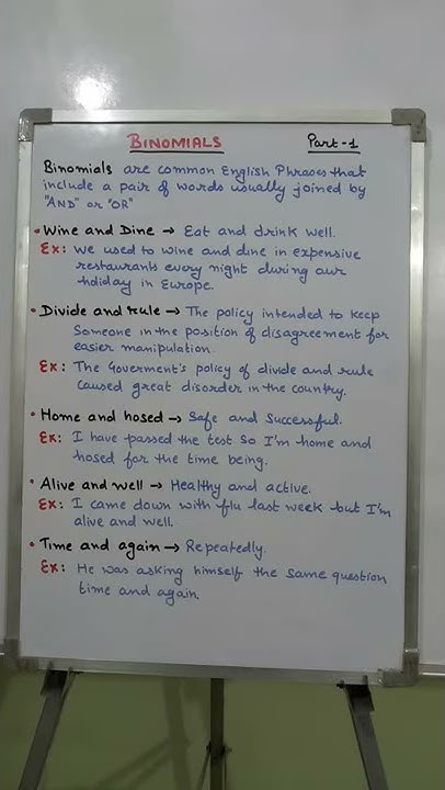 Binomials | Binomial Expressions in English | Binomial Word Pairs ...