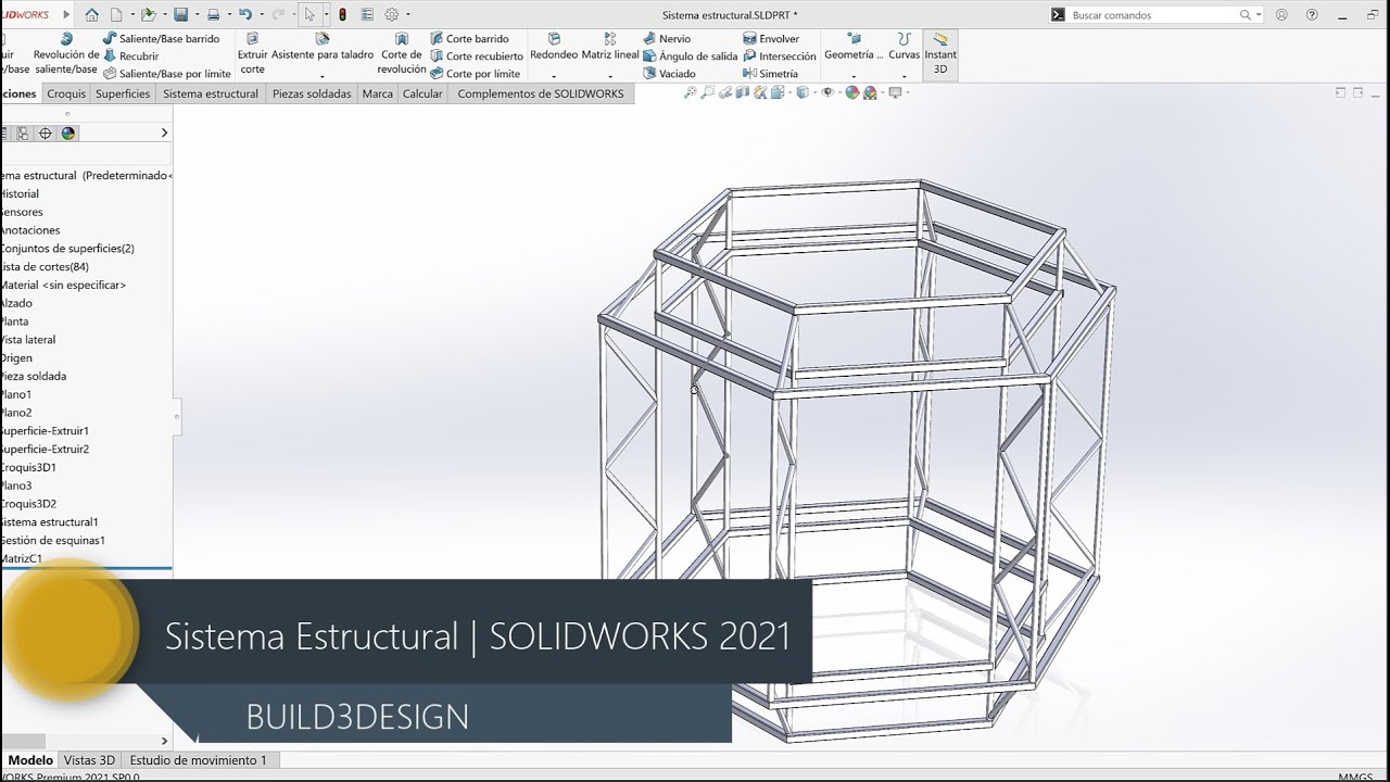 Sistema Estructural Solidworks 2021 tutorial español - YouTube