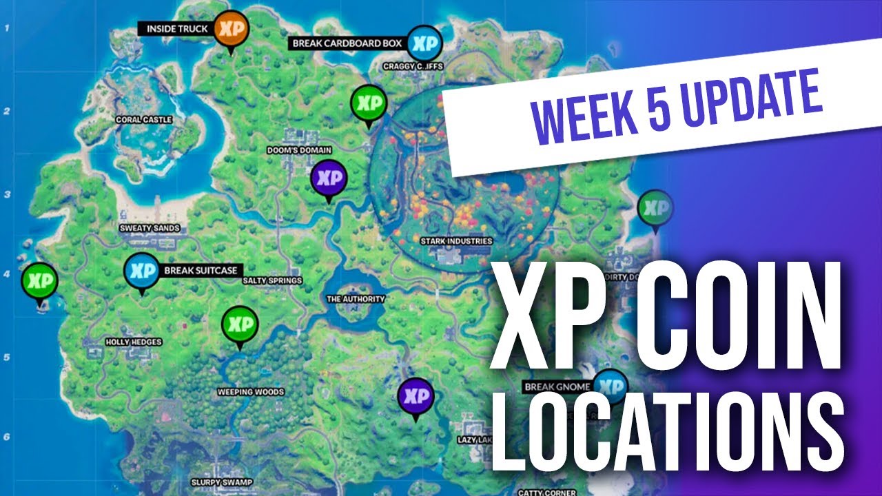 Week 5 XP Coins Locations - YouTube