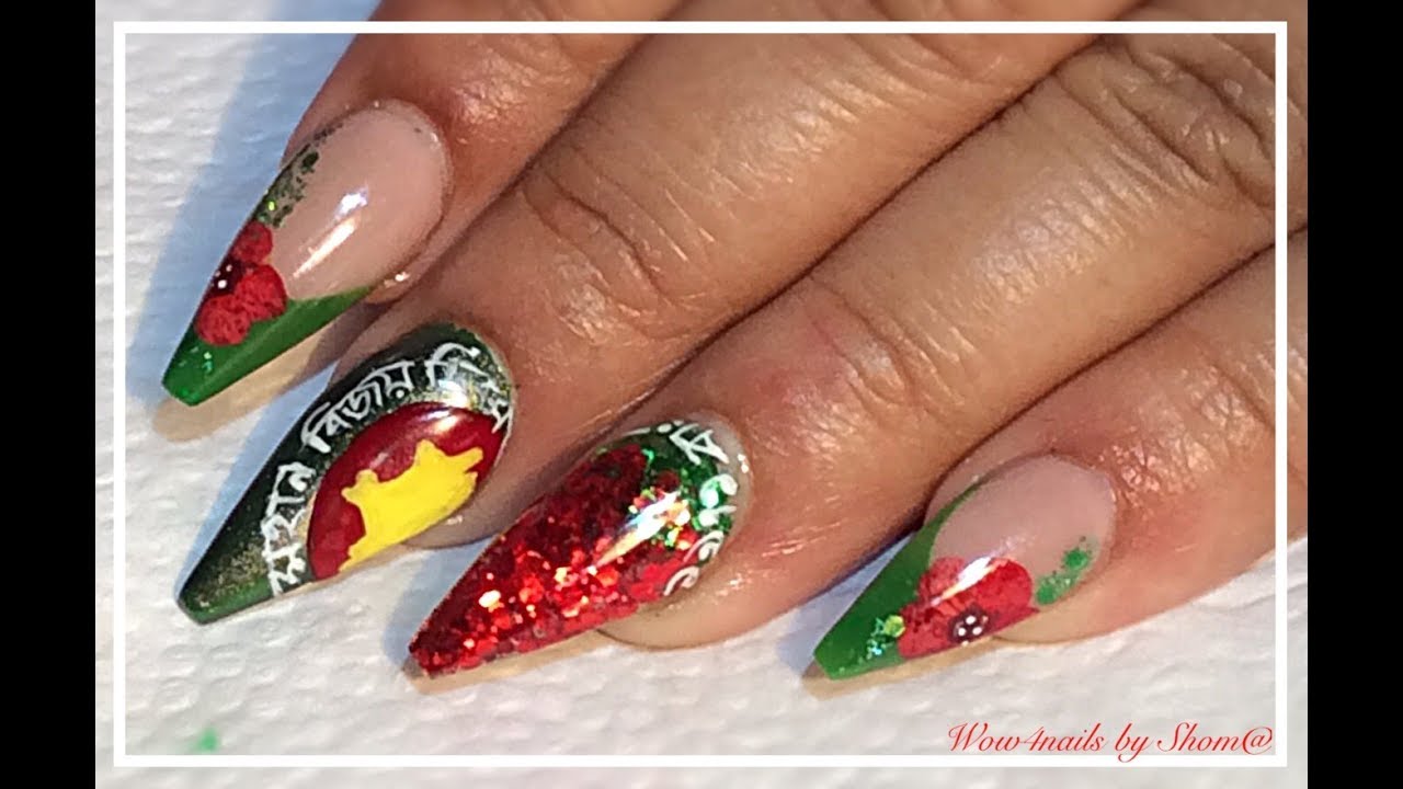 বিজয়ের জয়গান-16th December Victory Day-2018 Acrylic nail art ( Bd ...