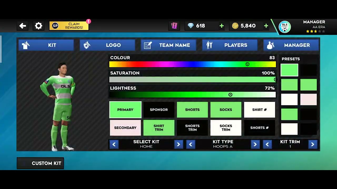 How to change the uniform of your players dls23 (Dream League Soccer 23 ...