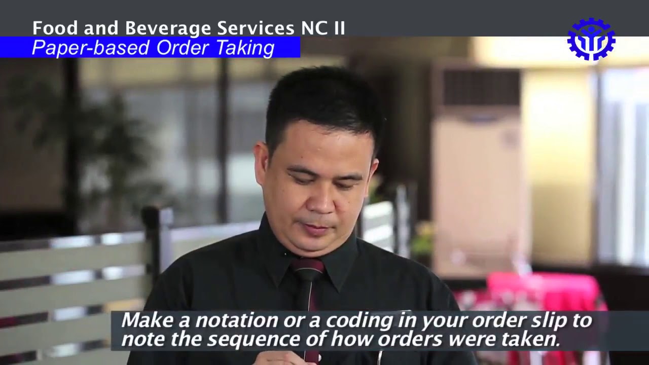 FBS NC II - Paper-Based Order Taking - YouTube