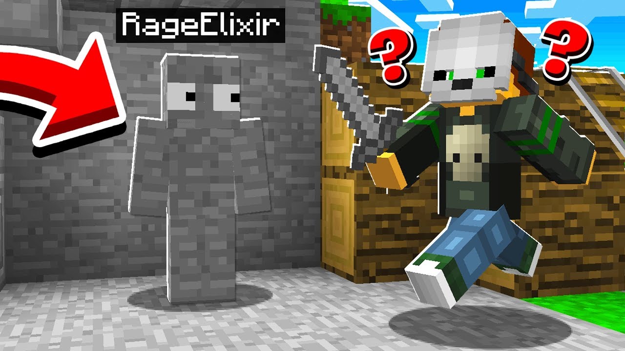 I AM STONE MINECRAFT TROLLING! with RageElixir - YouTube