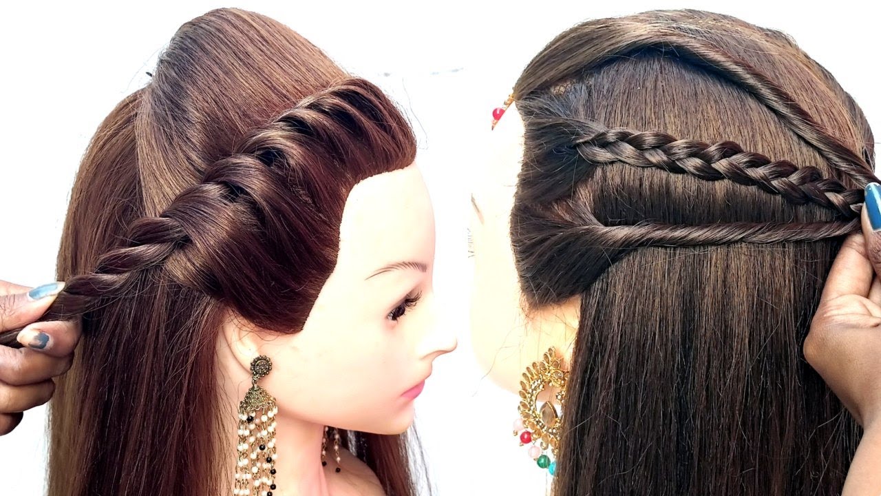 top 2 best new unique hairstyle - puff hairstyle | front braide ...