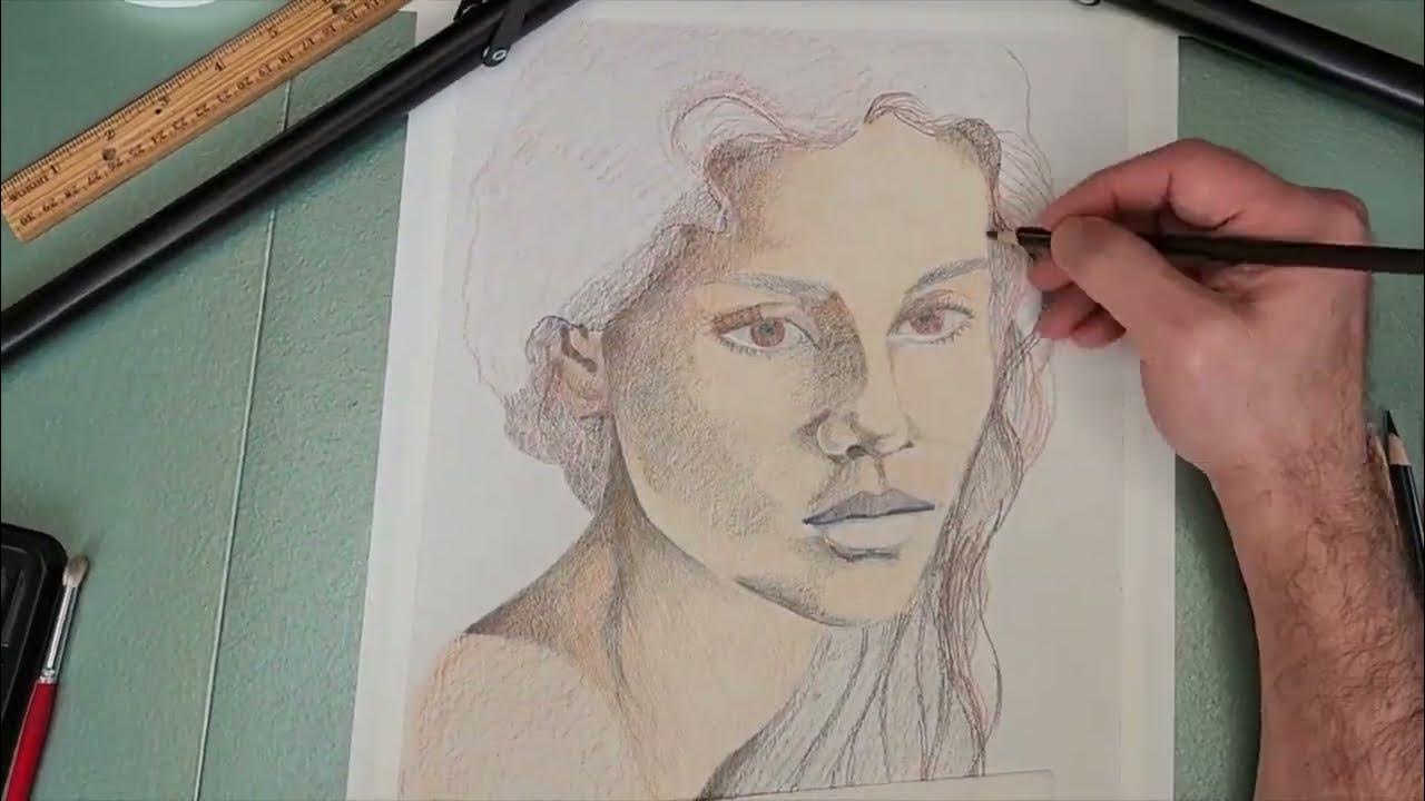 Mixing colored and graphite pencils together in your drawing - YouTube
