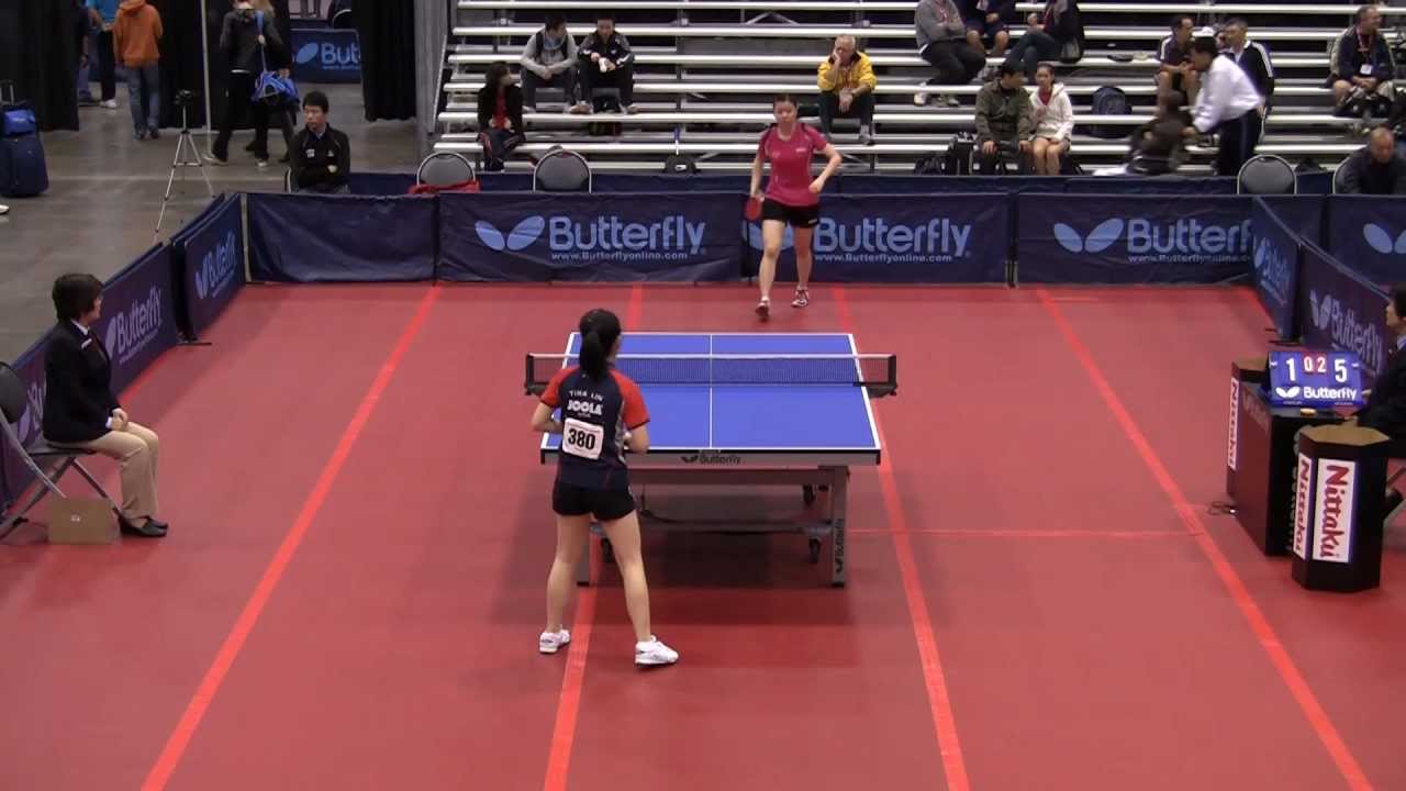 Women's Singles QF: Ariel Hsing vs. Tina Lin - 2011 US Table Tennis ...