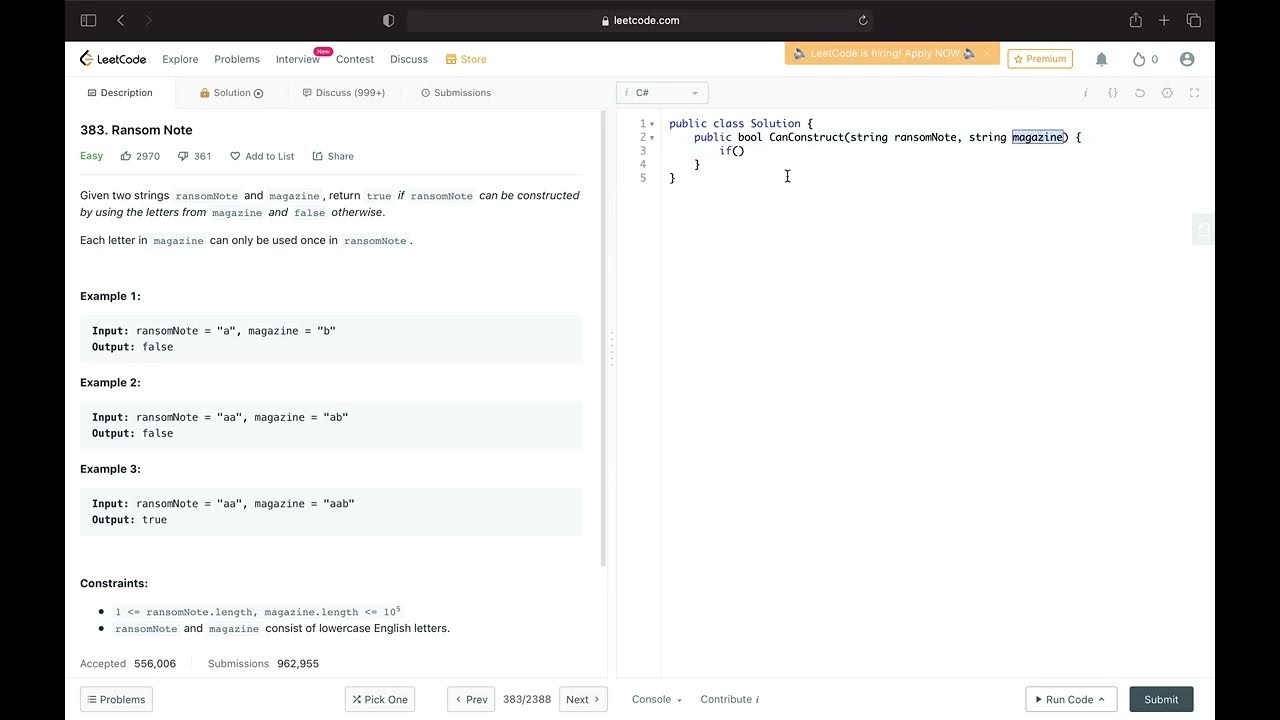 Ransom Note #leetcode #csharp #easy - YouTube