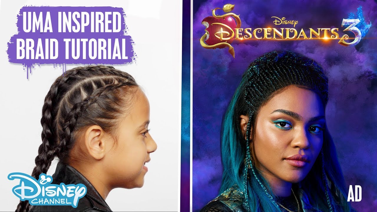 Descendants 3 | Uma Inspired Hair Tutorial ft. Tianna Leanne 🐚 | Disney ...