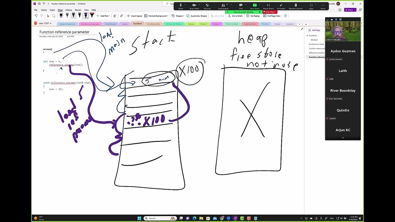 022024 COSC 1337 Function reference parameter - YouTube