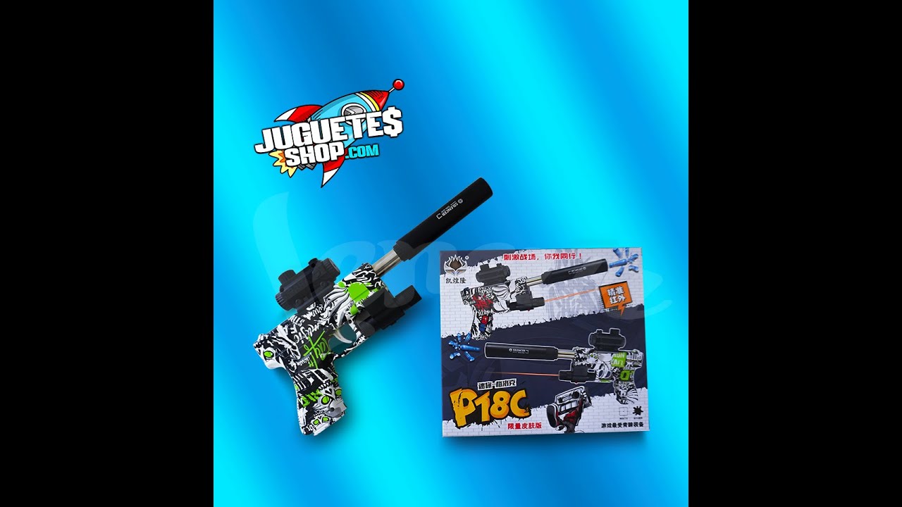 Pistola Glock P18c 🎯 Airsoft con Balines de Hidrogel - YouTube