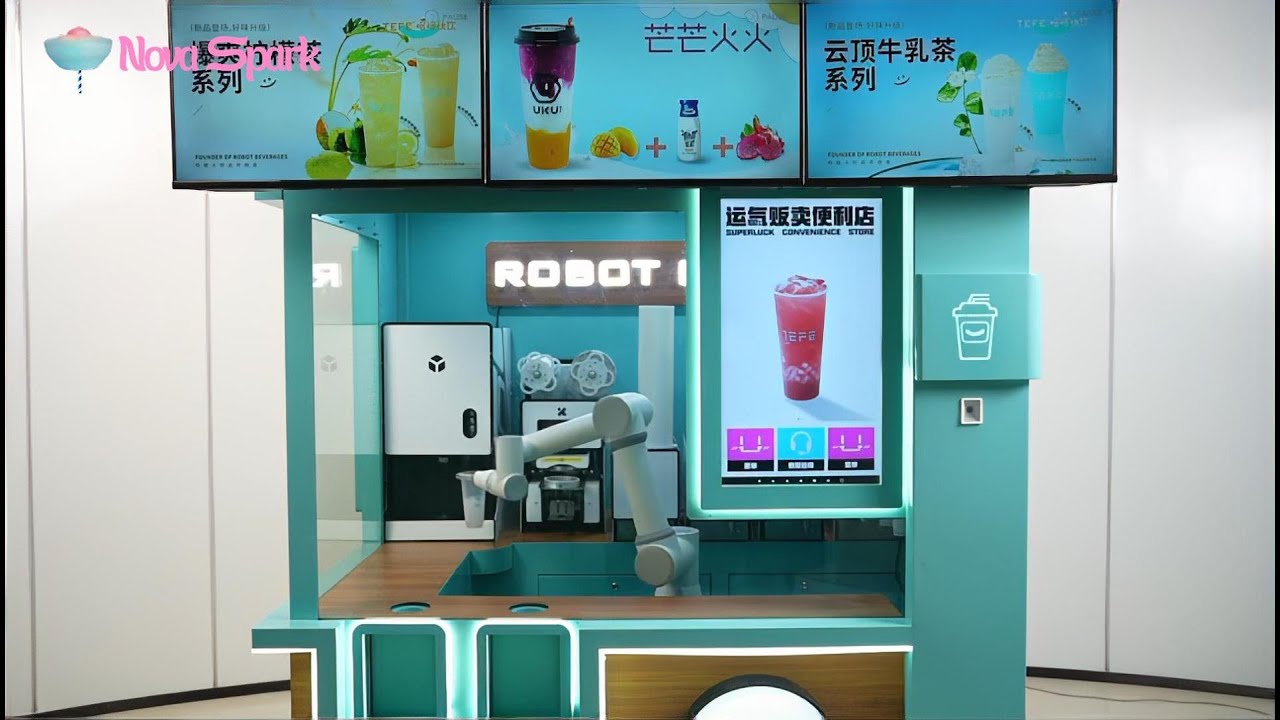 NEW! 2025 Robotic Milk Tea Vending Machine! #MilkTeaCocktail # ...