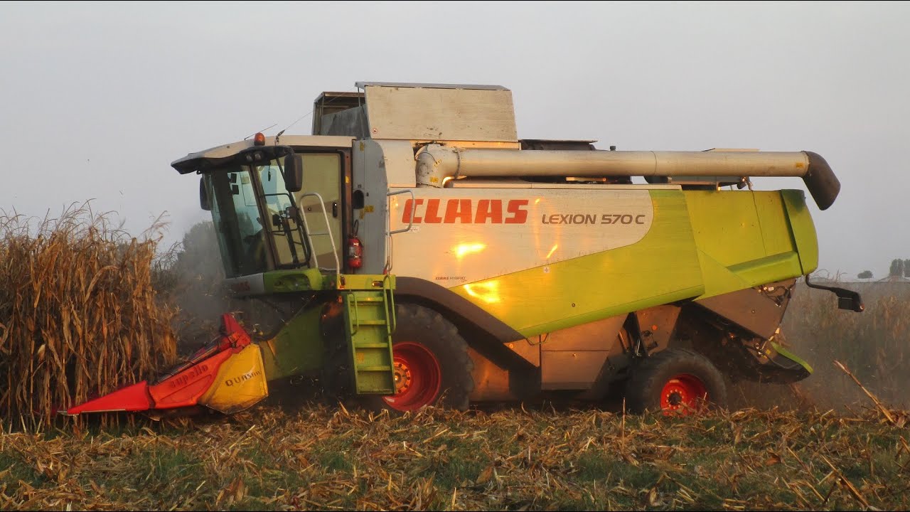 Claas Lexion 570 C - Trebbiatura mais 2018 - R.S. Team - YouTube