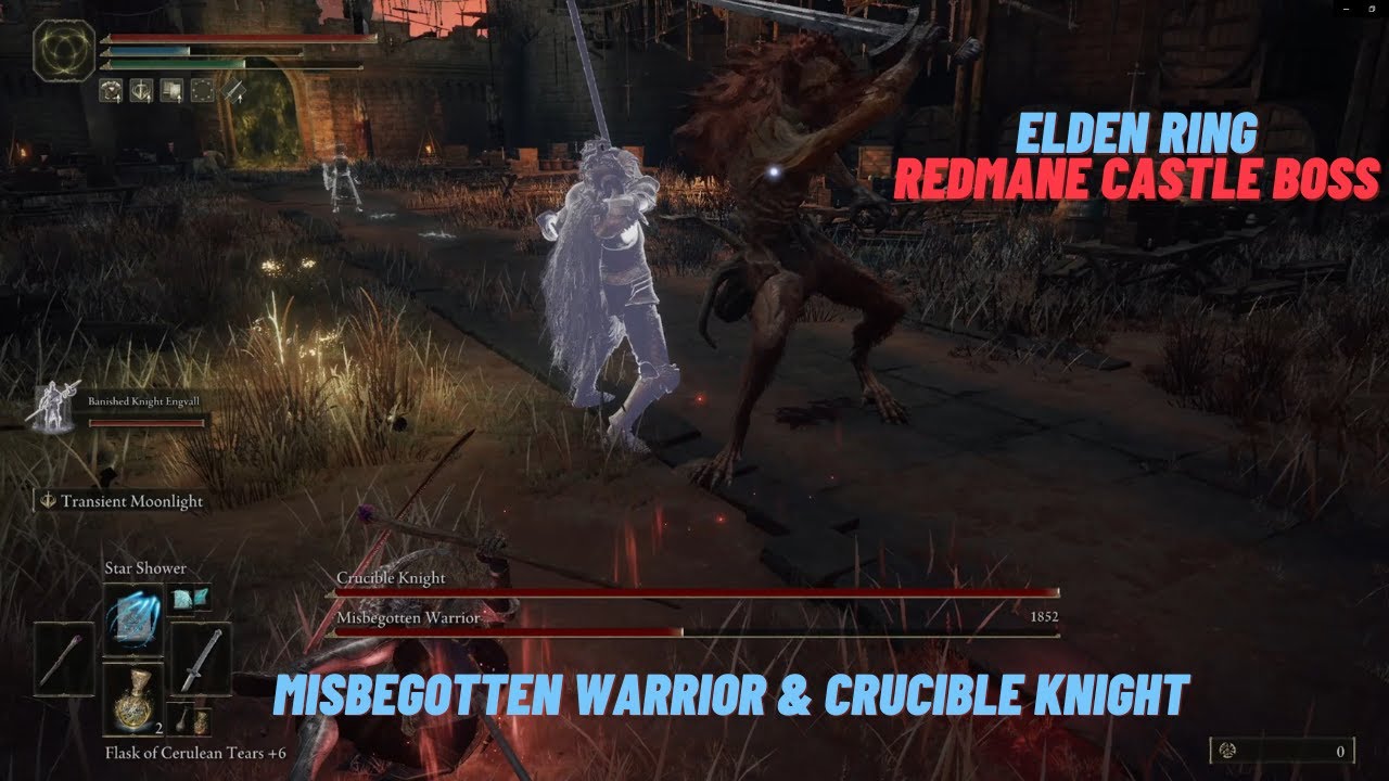 Elden Ring | Redmane Castle Boss Fight Gameplay | Misbegotten Warrior ...