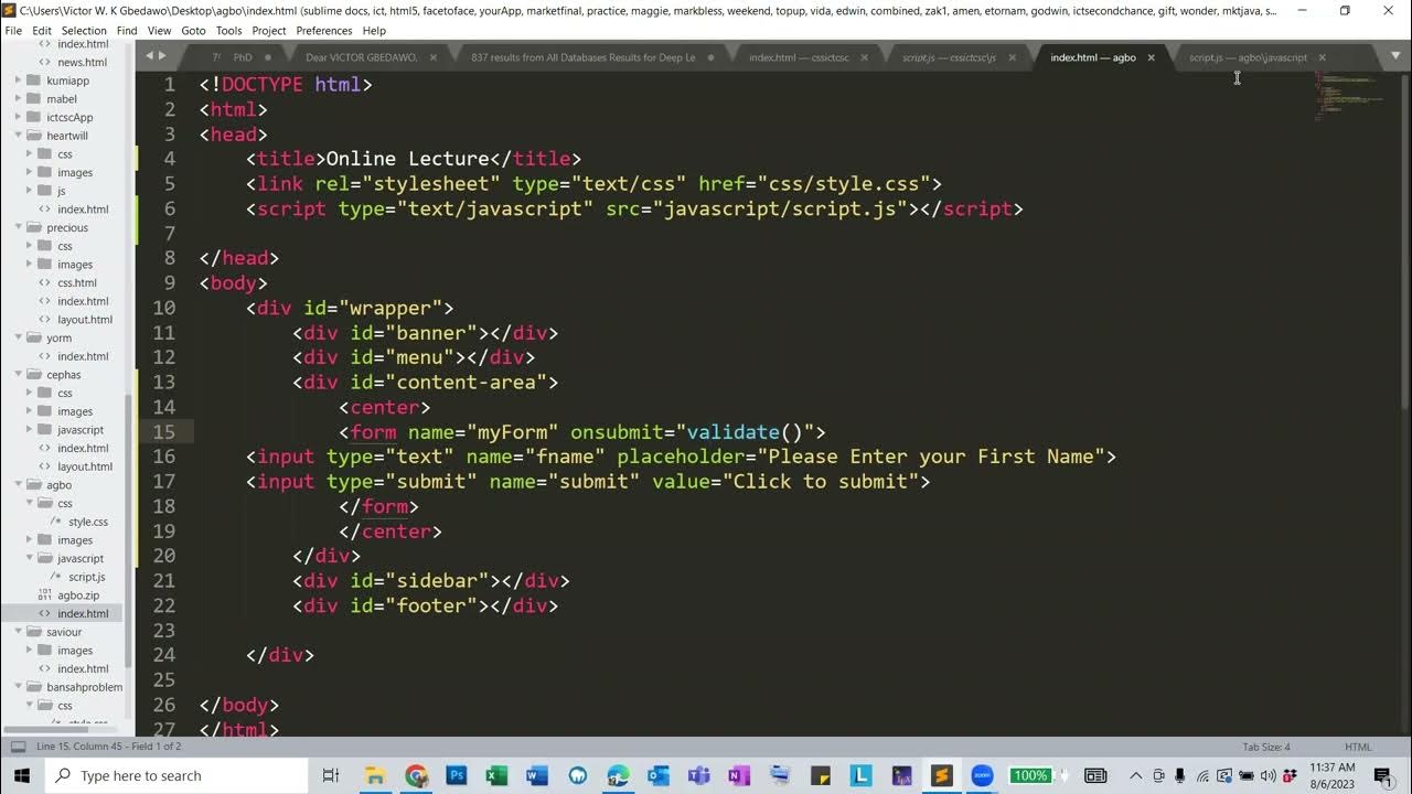 Lecture 7 JavaScript Tutorials Part 1 - YouTube