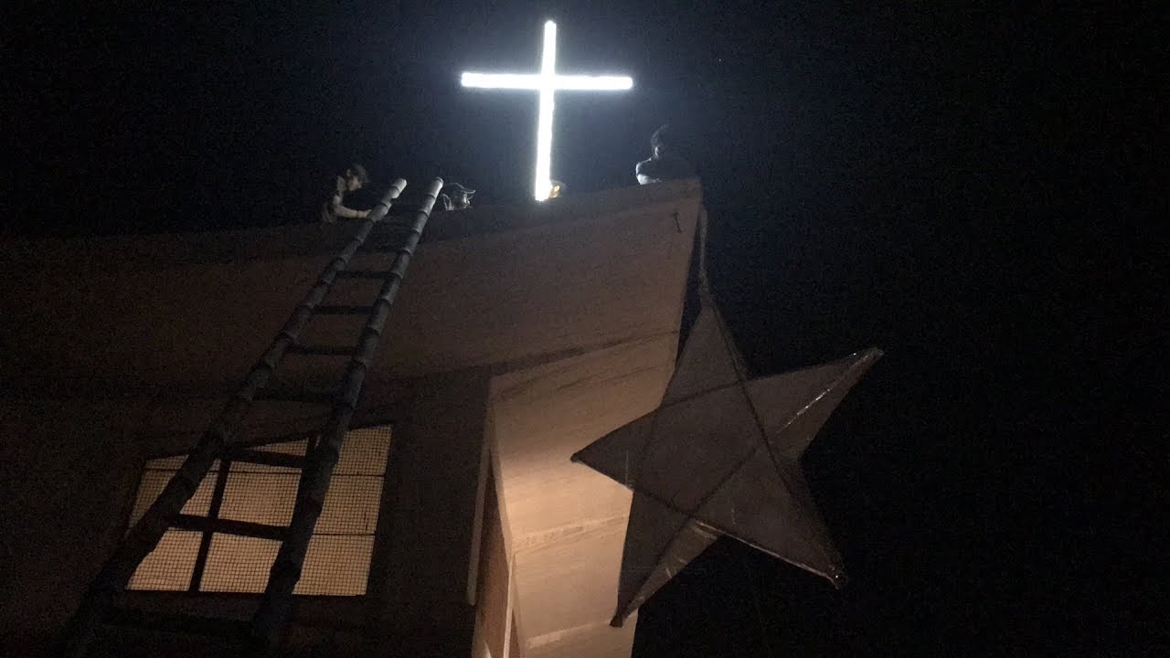 Christmas Star Installation at Stella Maris Church - YouTube