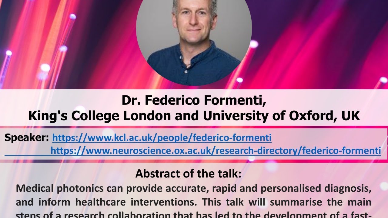 Optical Sensors Webinar by Dr. Federico Formenti, King's College London ...