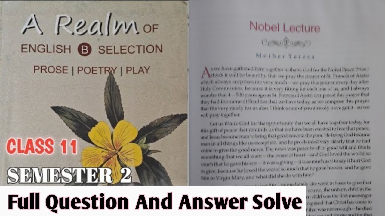 Class 11 SEMESTER 2 English (Nobel Lecture) || Full Question And Answer ...