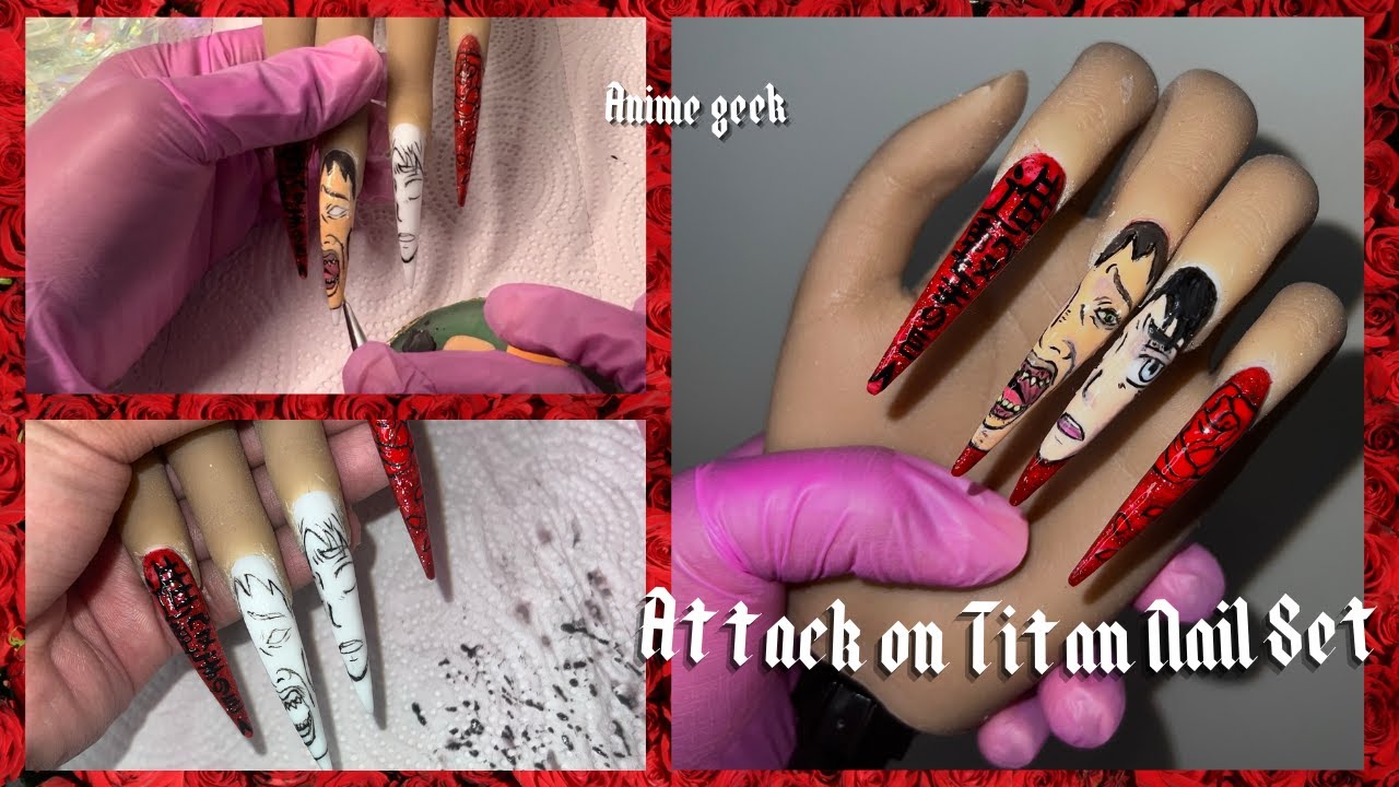 Attack on Titan Nail Set⚔️ | Anime Nails | Character Art - YouTube