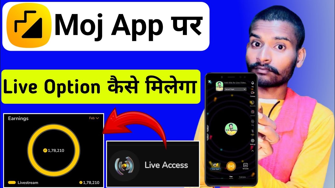 Moj app par live option kaise milega | How to get live option on Moj ...