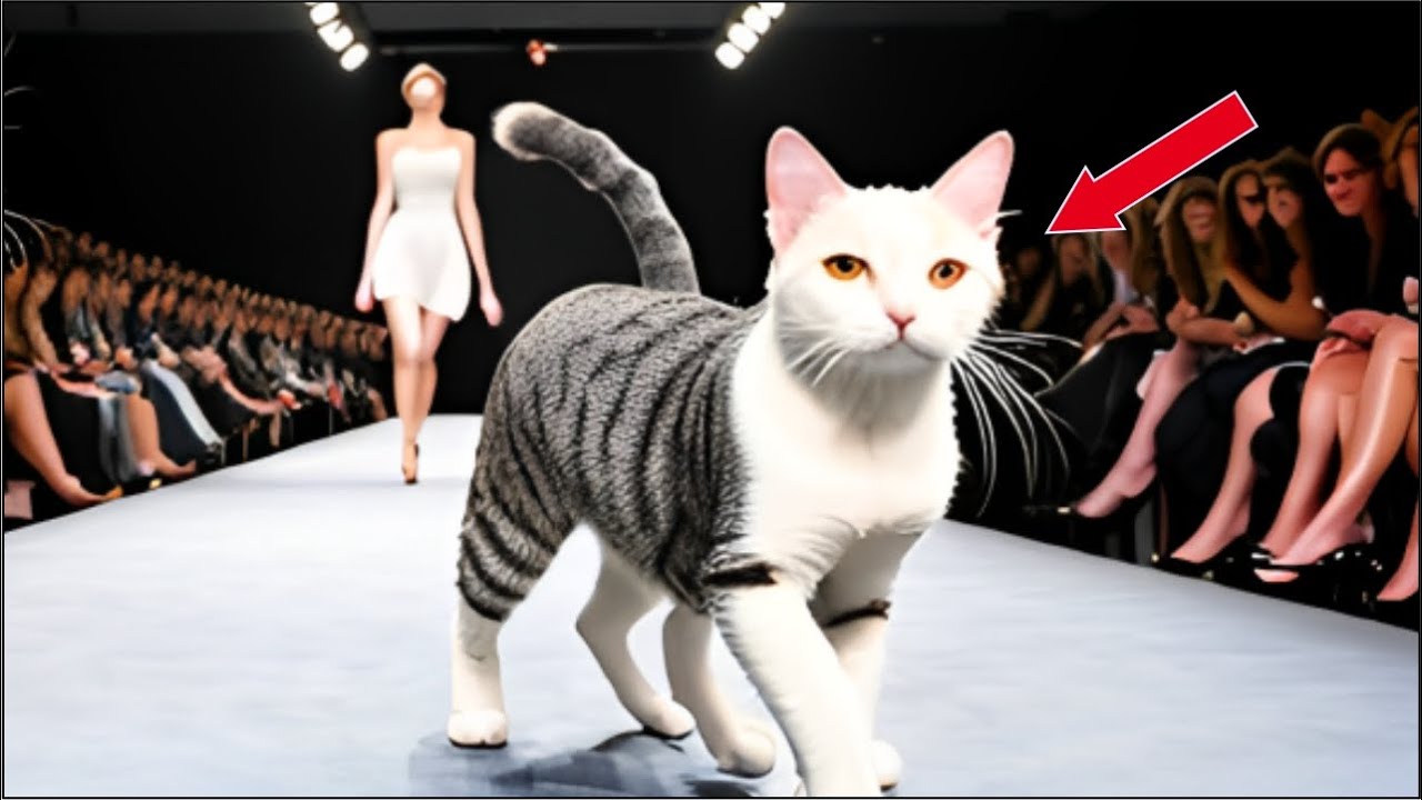 The Cat Invades the Fashion Show and Teaches the Models How to Walk the ...