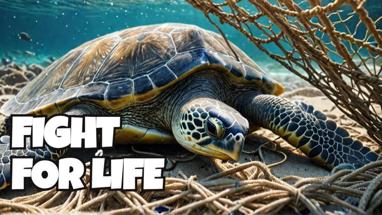Trapped and Fighting for Life: A Sea Turtle’s Harrowing Journey# ...