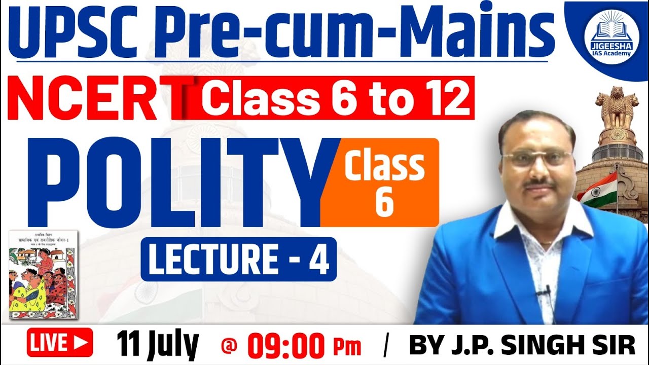 NCERT class 6 polity/political science | L-4| by J.P. Singh Sir # ...