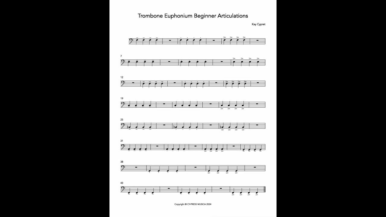 Trombone and Euphonium Beginner Articulations #euphonium #trombone ...