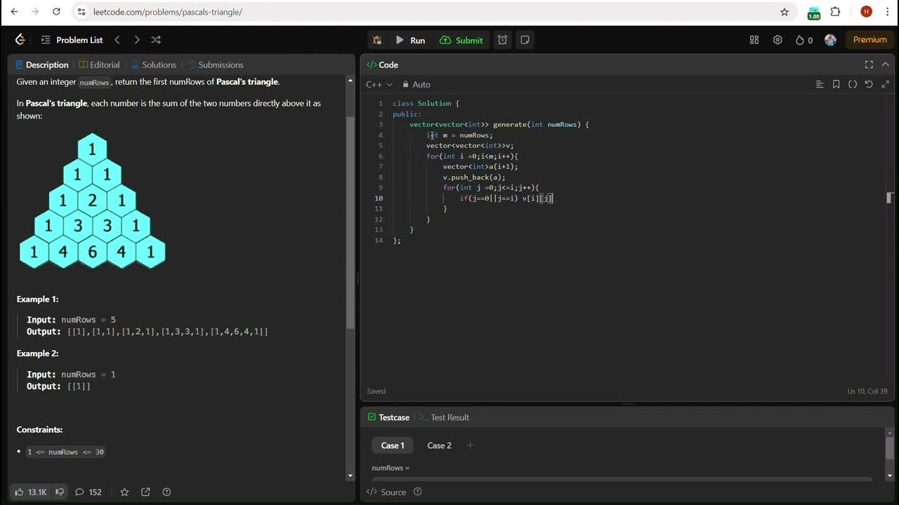Leetcode day-18||Pascal's Triangle ||30 days 30 questions ||CodePilot||Harshit - YouTube