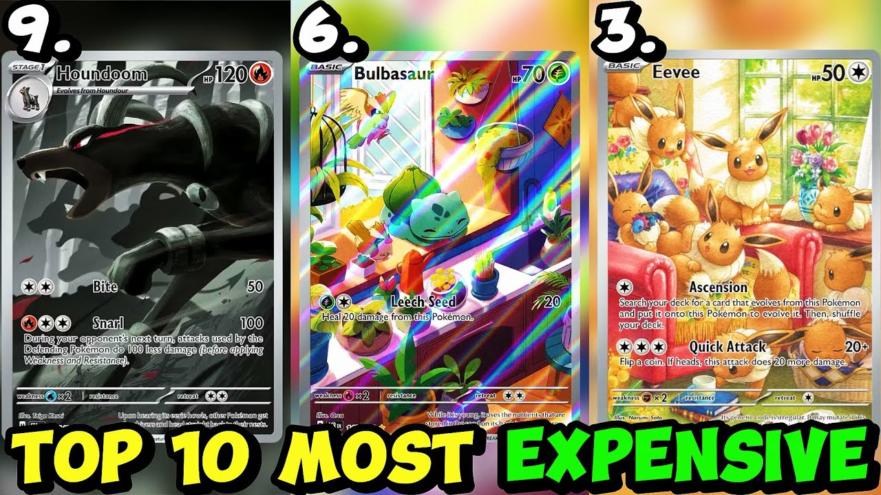 Top 10 Most Expensive Illustration Rare Pokémon Cards - YouTube