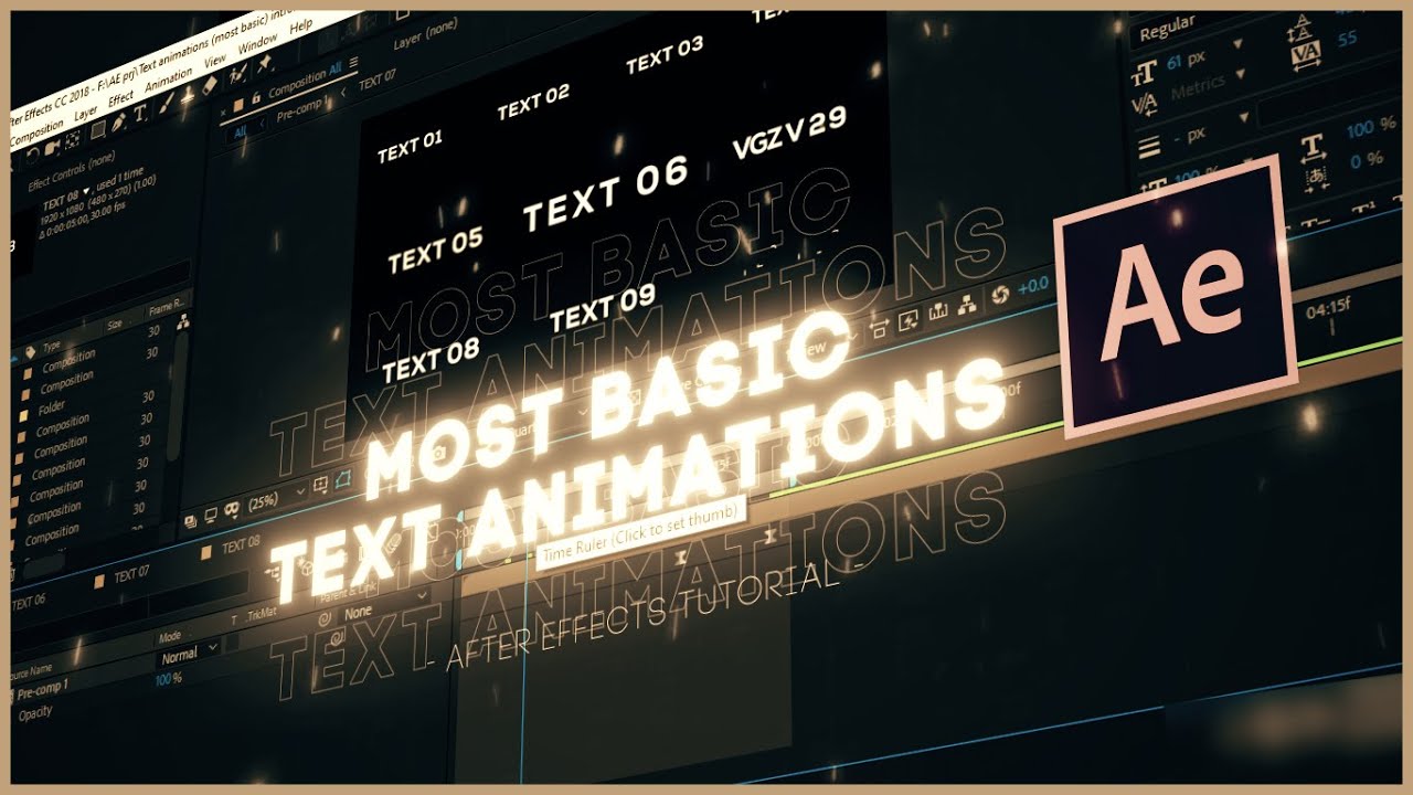 Most Basic Text Animations in After Effects | After Effects Tutorial ...