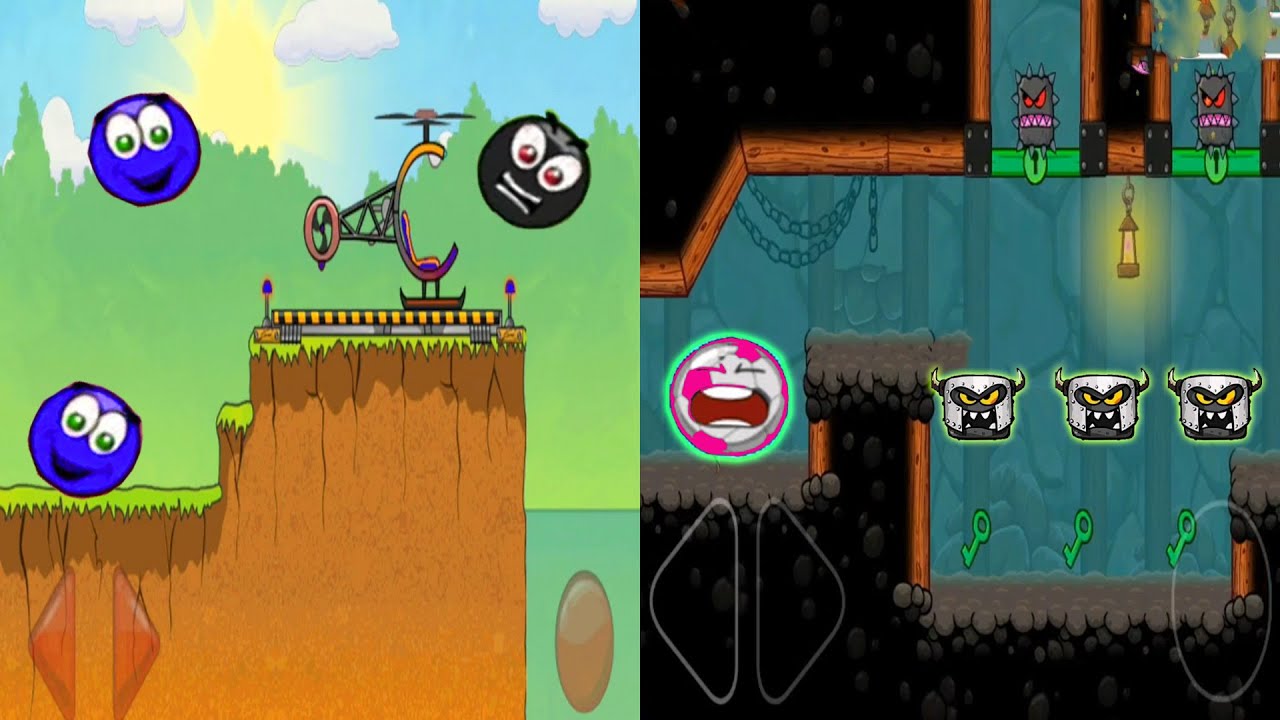 RED BALL 4 - BLUE RED BALL 3 VS PINK SOCCER BALL EPIC WALKTHROUGH BOSS ...