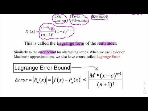 8.7(2) Lagrange Error Bound - YouTube